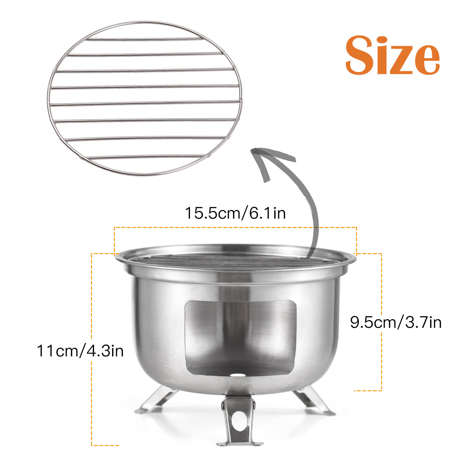 Портативная походная печь Мини-печь для кемпинга Дровяная печь для выживания Спиртовая горелка Угольный гриль для спиртовых свечей Приготовление пищи на дровах Барбекю Пикник