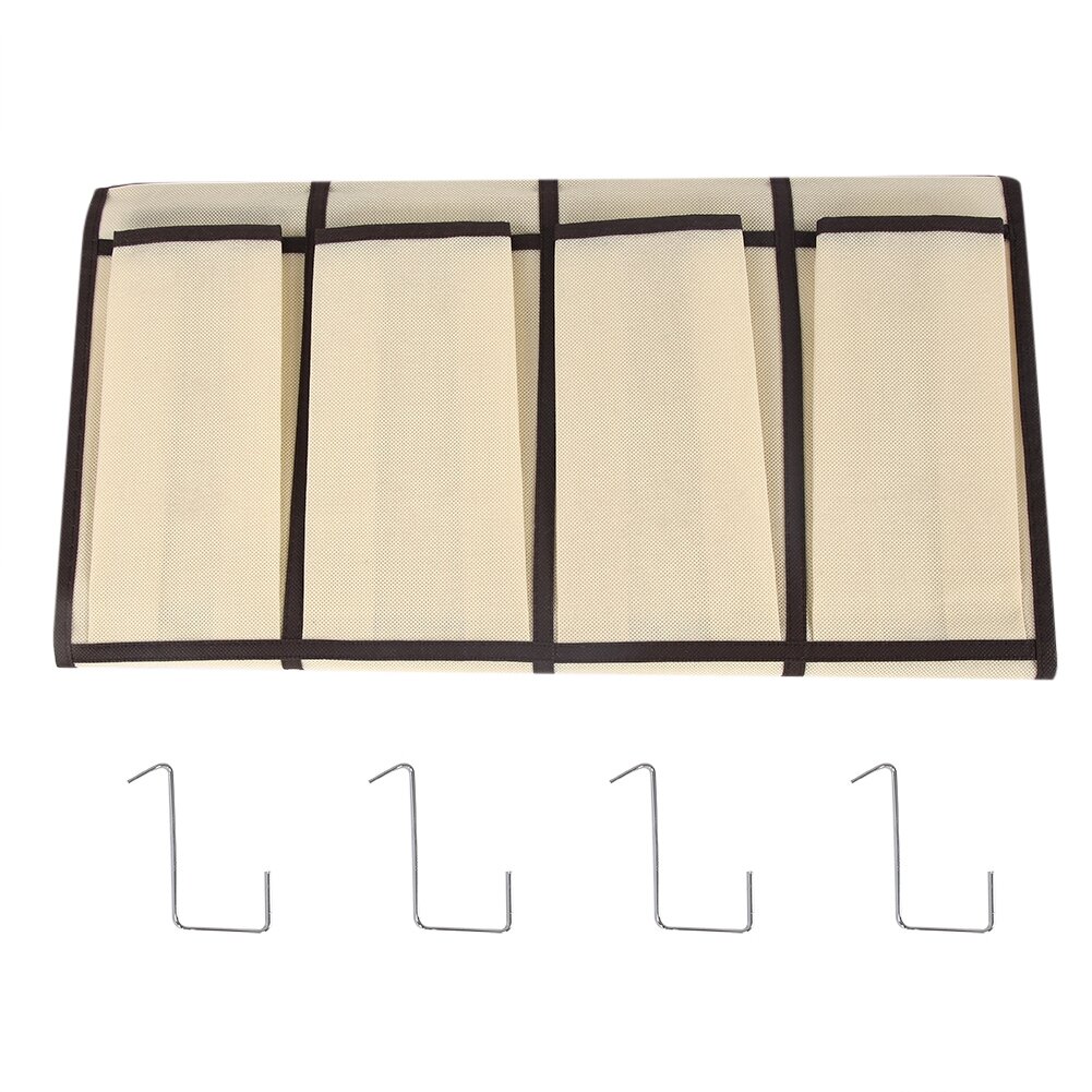 Многоцелевой нетканый подвесной органайзер для обуви с 24 карманами (бежевый)