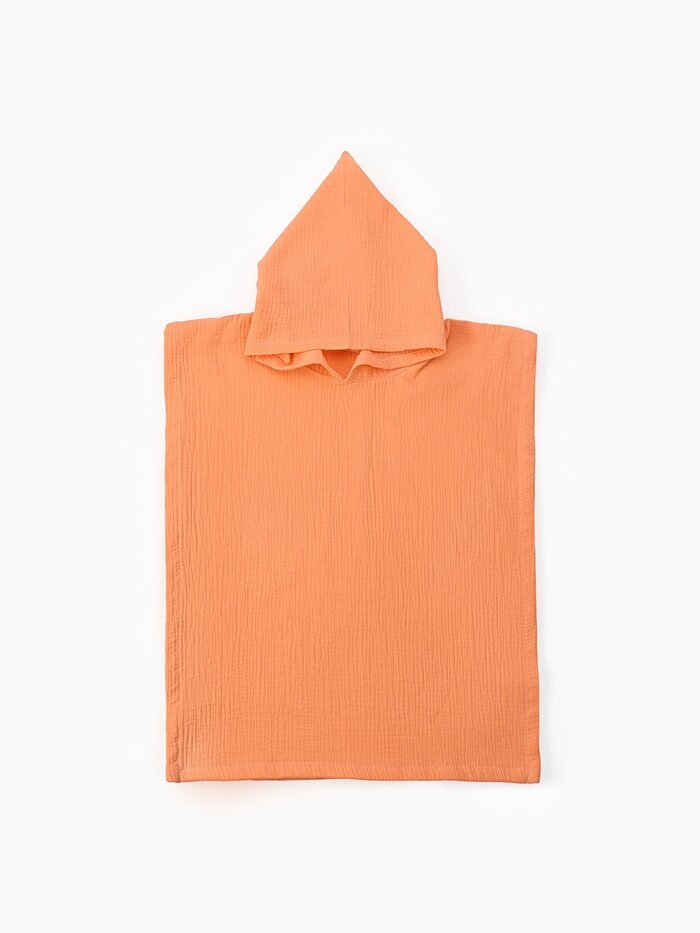 Халат "пончо" муслиновое детское LoveLife 56х70, персик, 100% хл, 3-сл, 135гр/м2