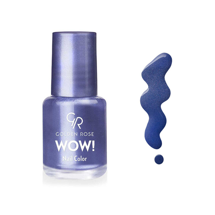 Лак Golden Rose "Wow Nail Color" WOW, глянцевый, синий, 6мл, без парабенов