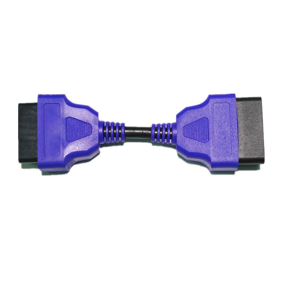 Удлинительный кабель OBD 2, желтый, 13 см, «папа-мама», 16-контактный OBD 2 штекер, Синий