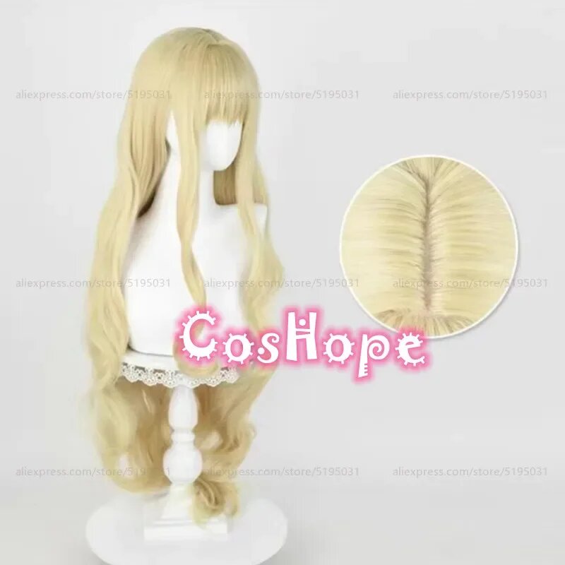 Mashiro Rima Косплей Парик 107 см Длинные Вьющиеся Волосы Светло-Золотой Парик Косплей Аниме Косплей Термостойкие Синтетические Парики