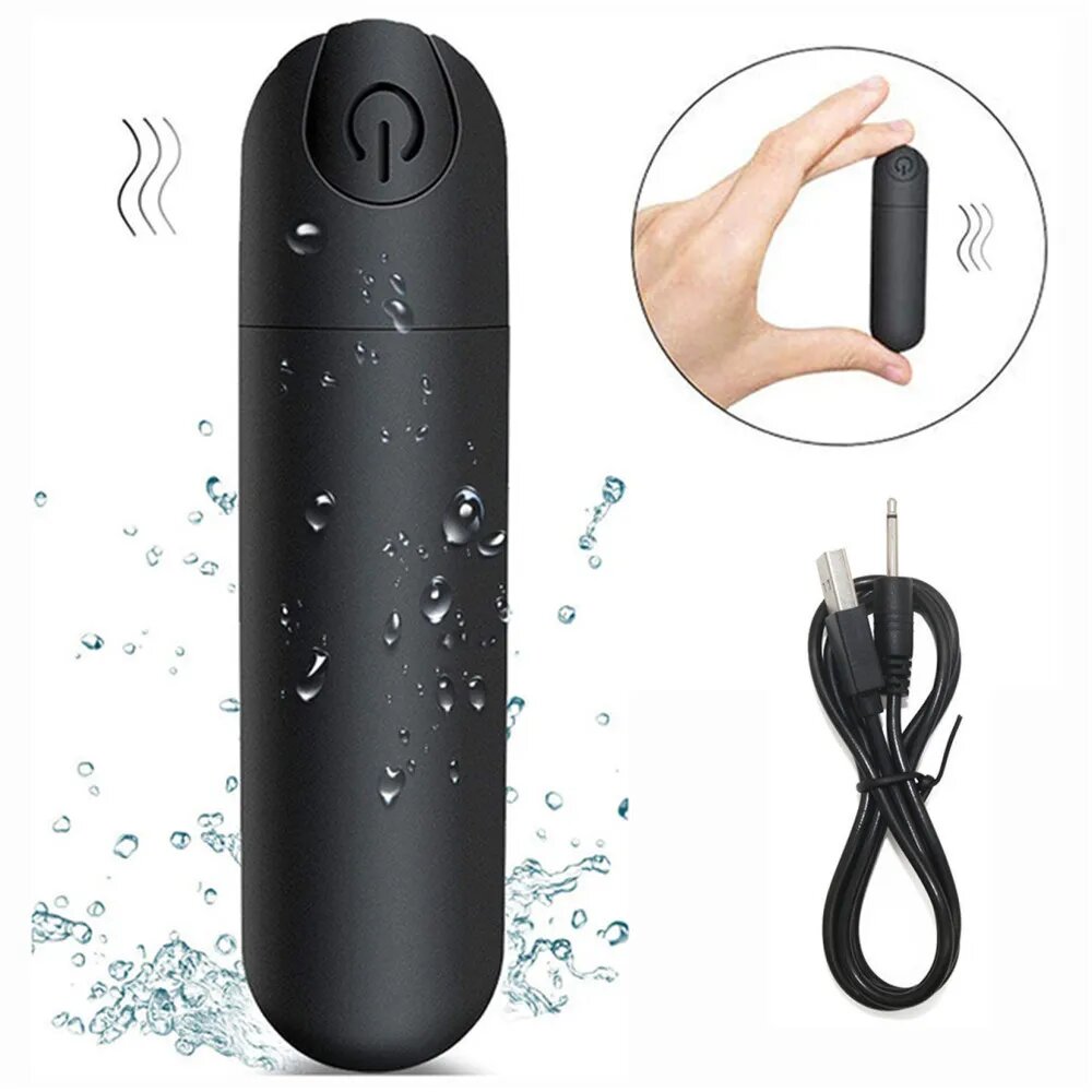 Палочка-массажер Прыгающее яйцо-пуля Вибратор G-spot Сосок Стимулятор клитора black bullet