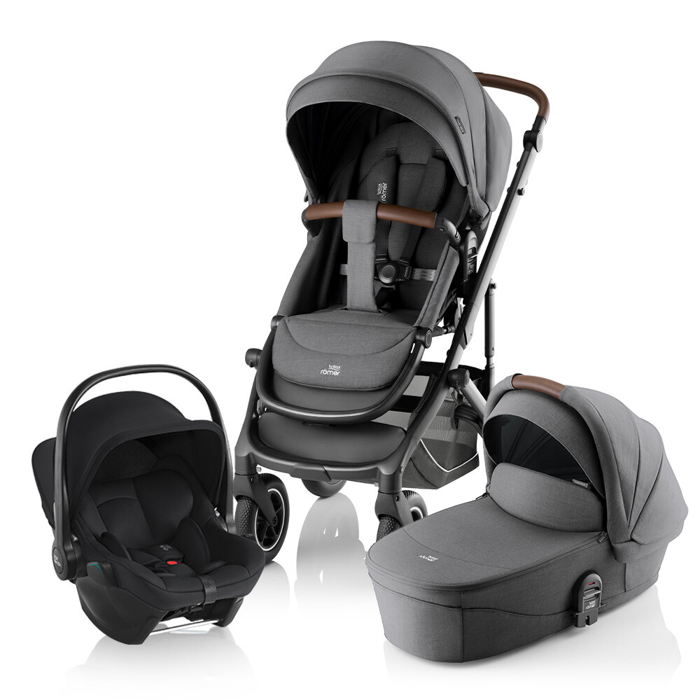 Детская коляска 3в1 Britax Römer Smile 5Z, цвет Mineral Grey / 2025 / Baby-Safe Core (Тёмно-серый)