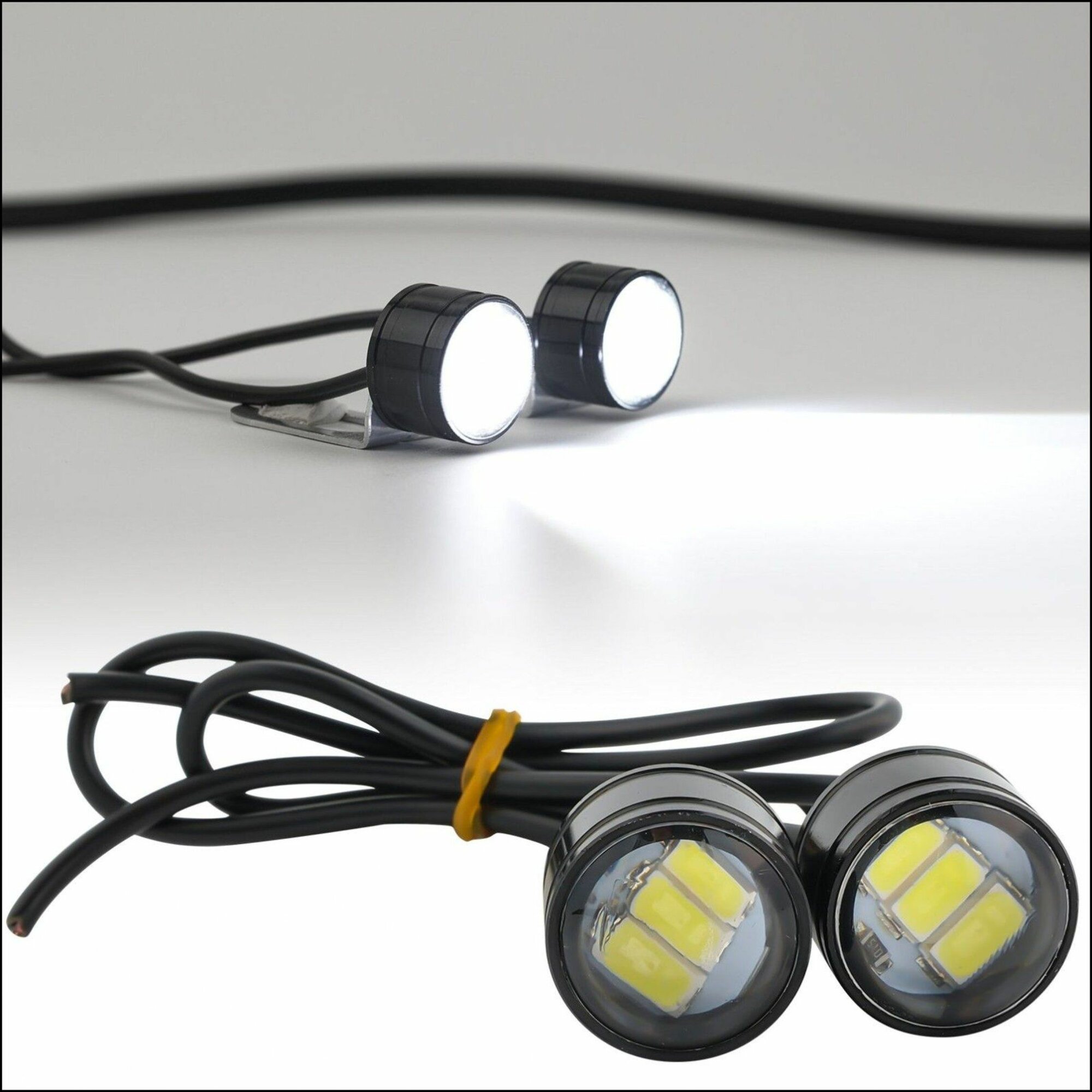 Эксклюзивные противотуманные светодиодные фары 12 В, дневные ходовые огни DRL, компактный водонепроницаемый фонарь для мотоцикла и автомобиля