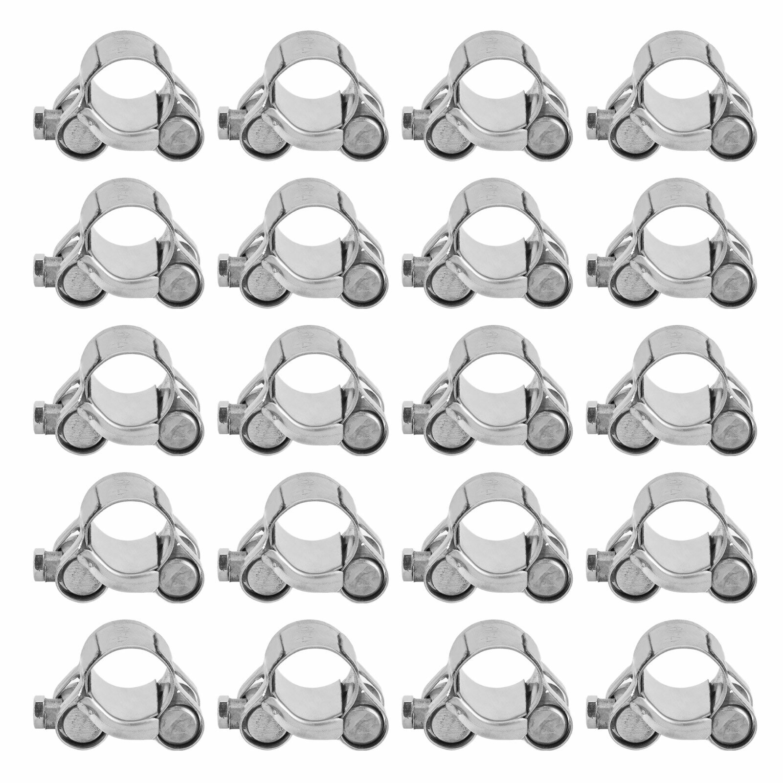 20шт-шланговые зажимы с устойчивостью к коррозии из нержавеющей стали.