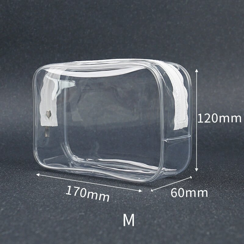Прозрачная маленькая сумка-портмоне ПВХ 17x12x6 см для путешествий, легкая и компактная, идеальна для организации