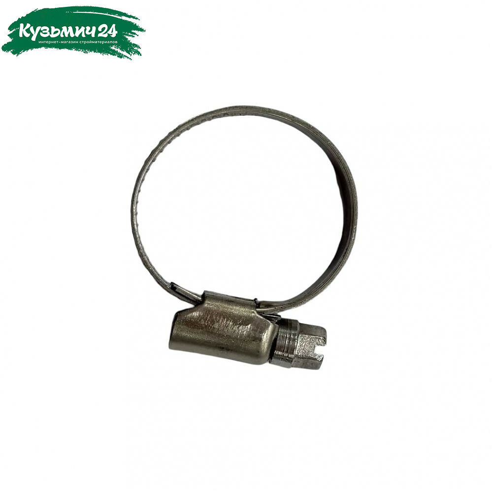 Хомут червячный, сантехнический, 12-20 мм, нержавеющая сталь, винтовое крепление