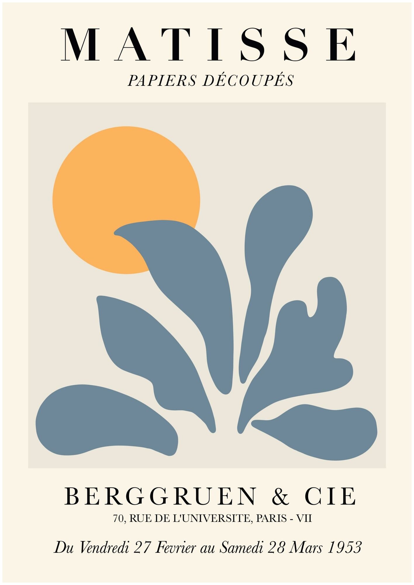 Постер / Плакат / Картина Анри Матисс - выставочный плакат-6 60х90 см в подарочном тубусе