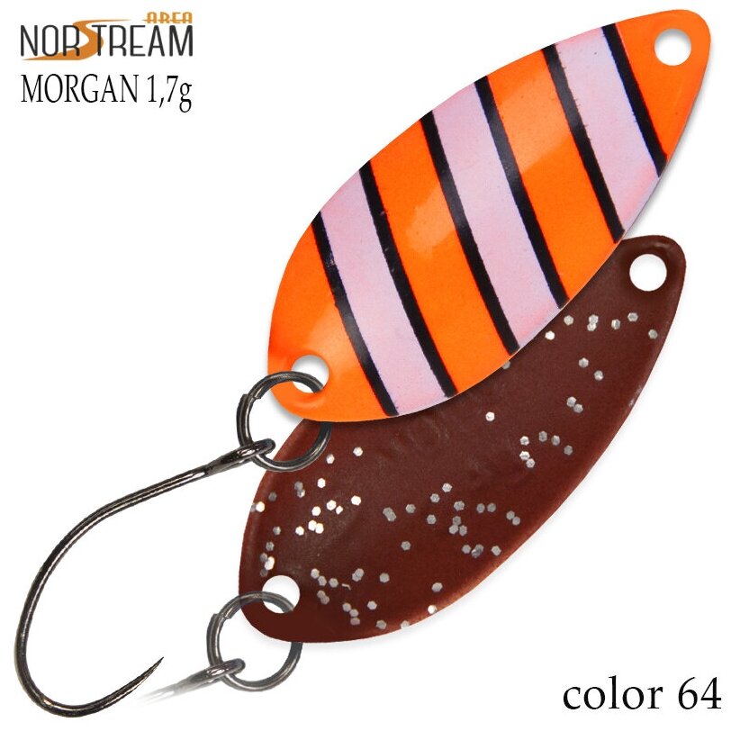 Блесна колеблющаяся для рыбалки на форель, щуку, окуня/ колебалка для зимней и летней ловли хищных рыб. Norstream MORGAN 1,7 г код цв. 64
