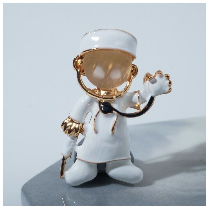 Брошь, искусственный камень, эмаль