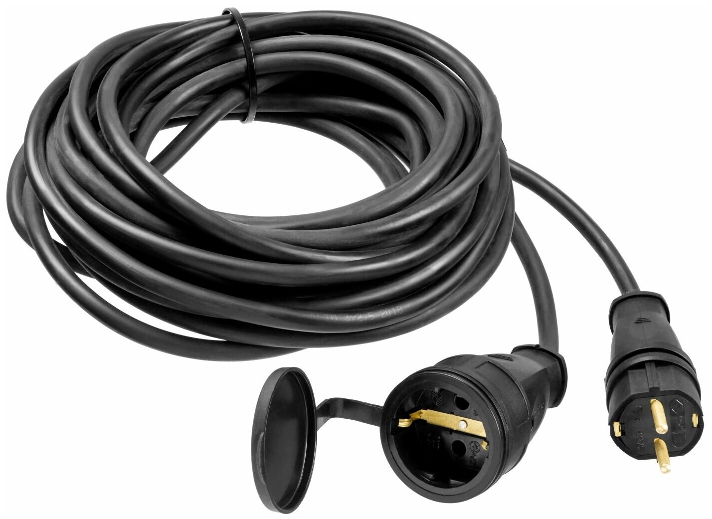 Удлинитель-шнур ЗУБР 325-Ш 1м 4000Вт 1 гнездо IP44 КГ 3х2.5 мм² 55017-10