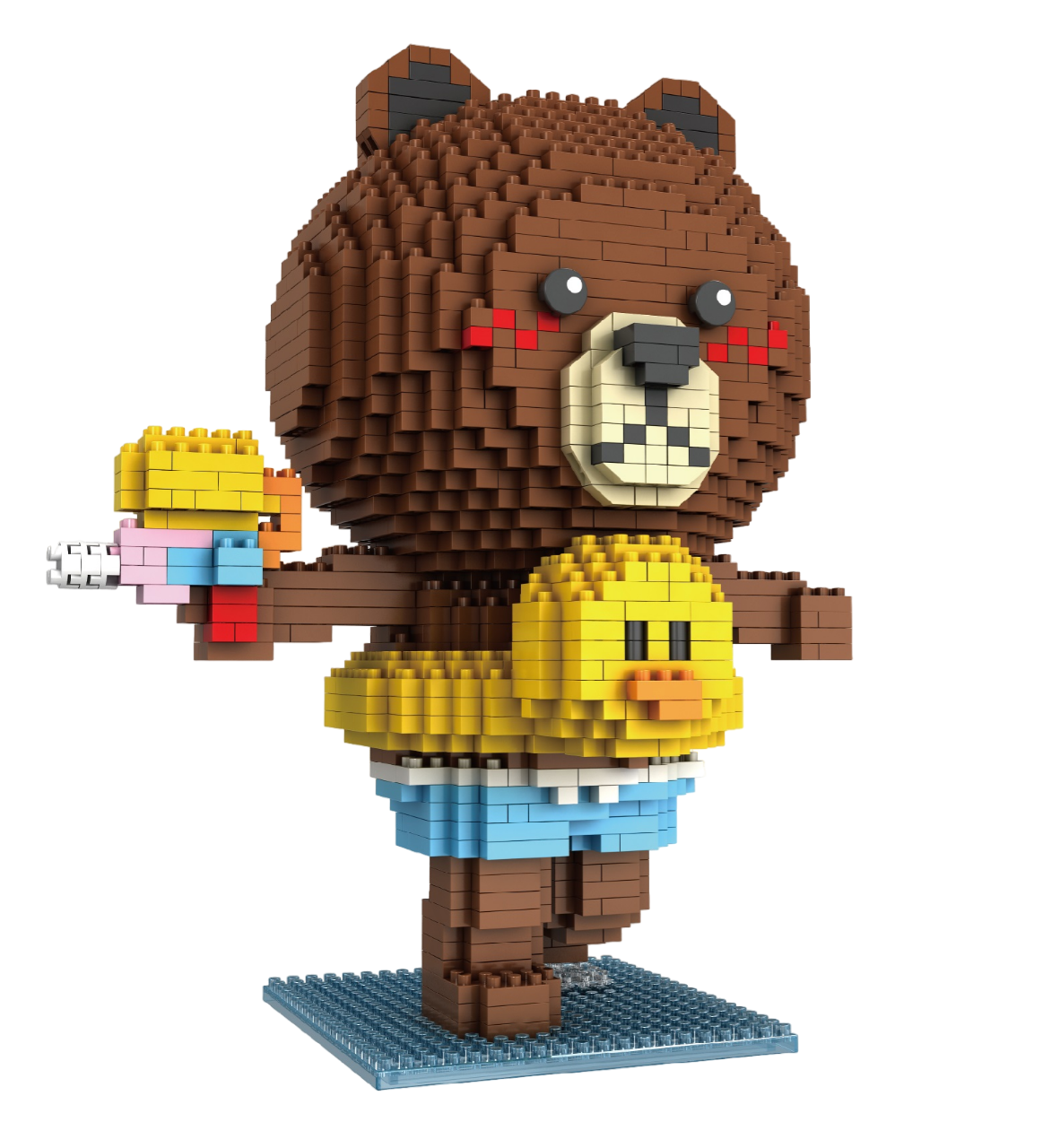 Конструктор 3D из миниблоков RTOY Любимые каникулы мишка купается на море 1500 элементов - JM8836-5
