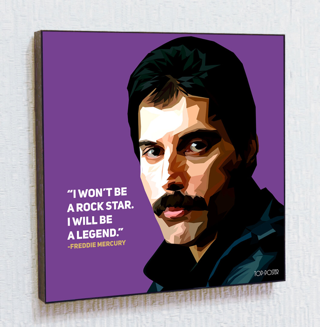Картина постер Фредди Меркьюри 2 в стиле ПОП-АРТ в рамке с креплением / Портрет / Queen / Top Poster