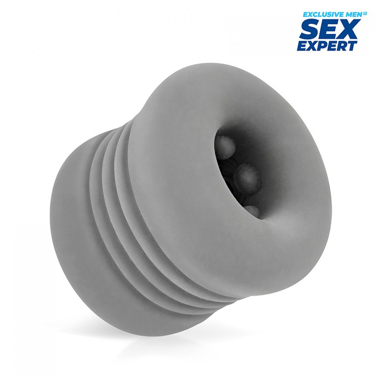 Мастурбатор Sex Expert, термопластичная резинка, серый, имитация вагины