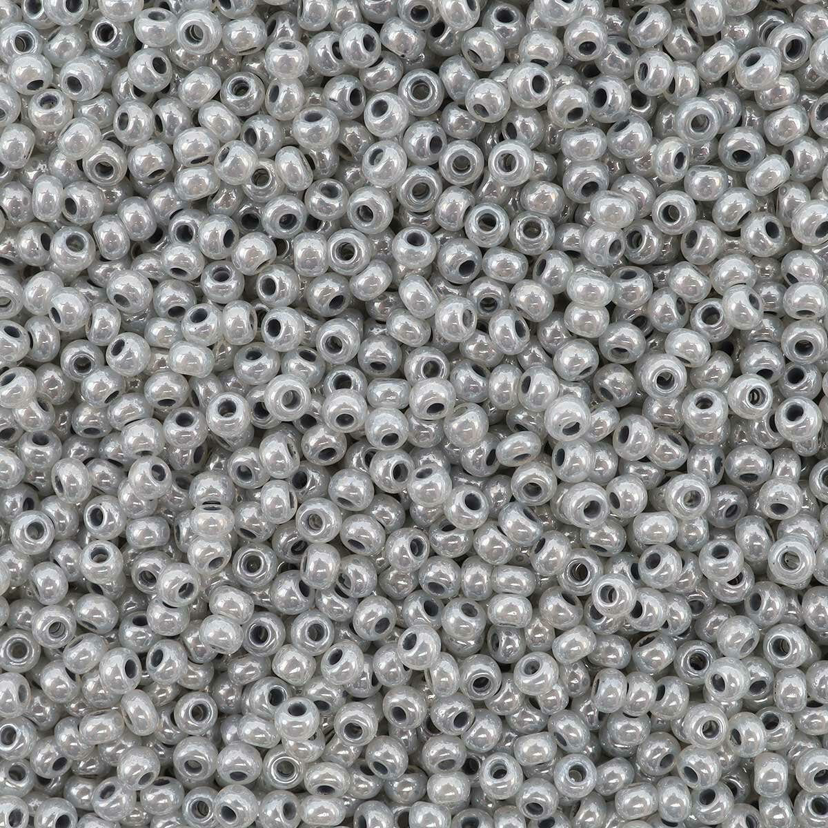 Бисер Preciosa алебастр жемчужный с цветным центром 10/0 (2,3 мм), 50 г, цвет № 37342