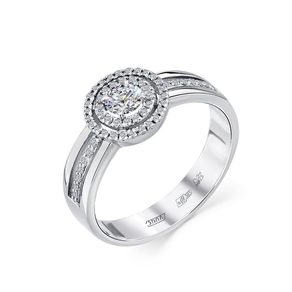 Кольцо, белое золото, 585 проба, бриллиант