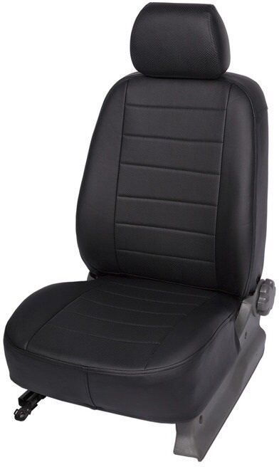 Чехлы из экокожи Seintex для Chevrolet Aveo II 2011-н. в. (черные, 85424)