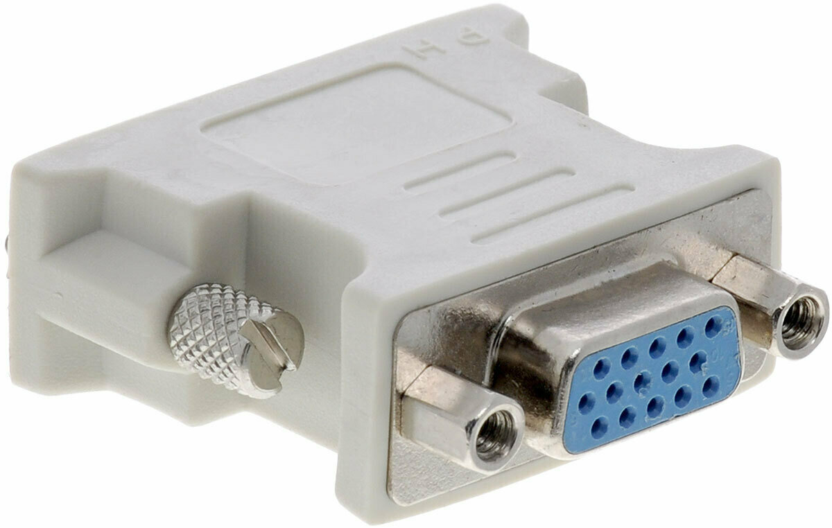 Адаптер переходник DVI 24 + 5M VGA 15F GCR белый переходник для монитора телевизора компьютера