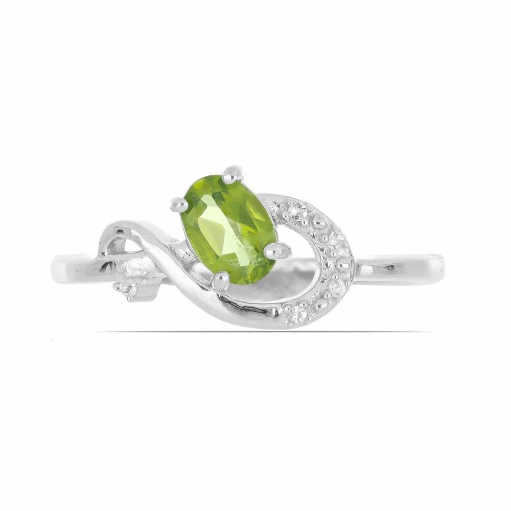 Кольцо тонкое, серебро, 925 проба, родирование, топаз, кварц