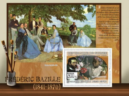 Почтовые марки Гвинея 2009г. "Картины Фредерика Базиля, 1841-1870" Картины, Художники MNH