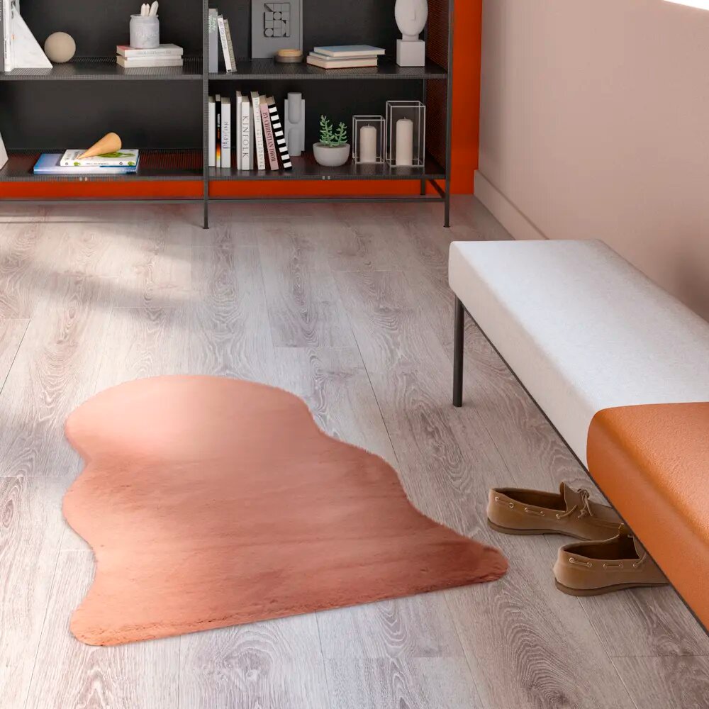 Шкура искусственная полиэстер Inspire Bianca 60x90 см цвет розовый