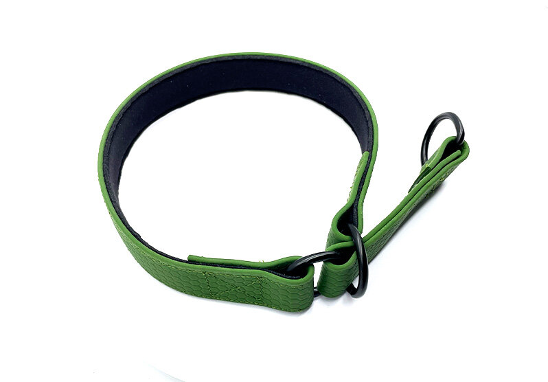 Ошейник полуудавка из биотана гриппи с подкладкой из неопрена оливковый шир.25 мм размер M (35-40 см)