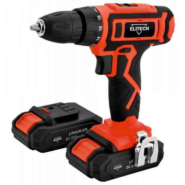 Аккумуляторная дрель-шуруповерт Elitech ДА 202СЛ (E2201.017.01) (202415)
