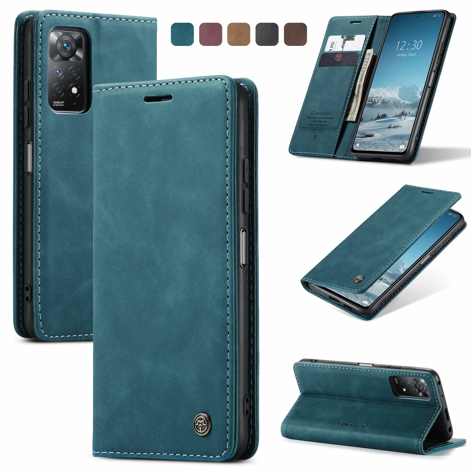 Чехол-книжка MyPads для Xiaomi Redmi Note 12 Pro (синий)