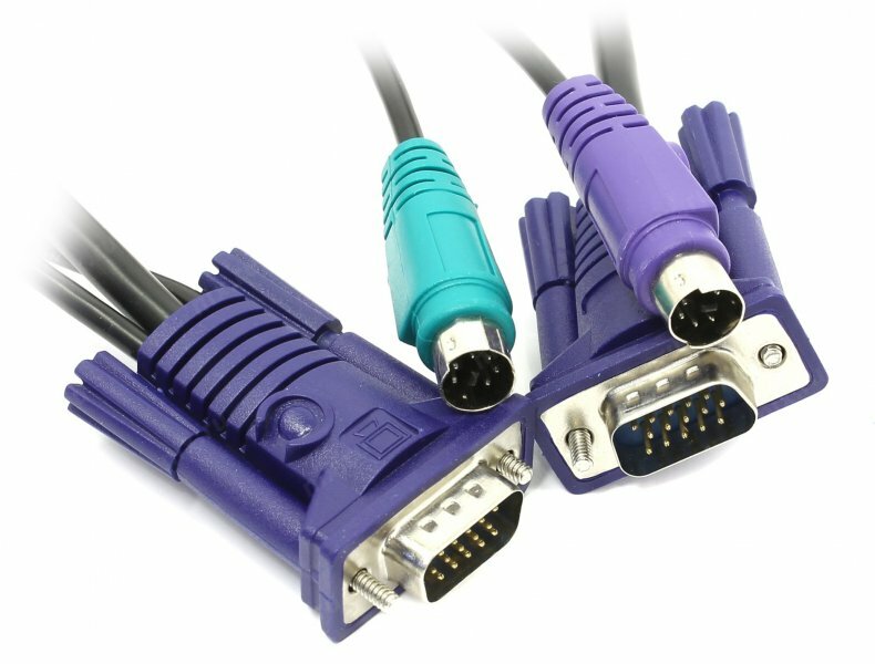 Кабель для KVM D-Link (PS/2+PS/2+VGA15M, 3м) — фото 1
