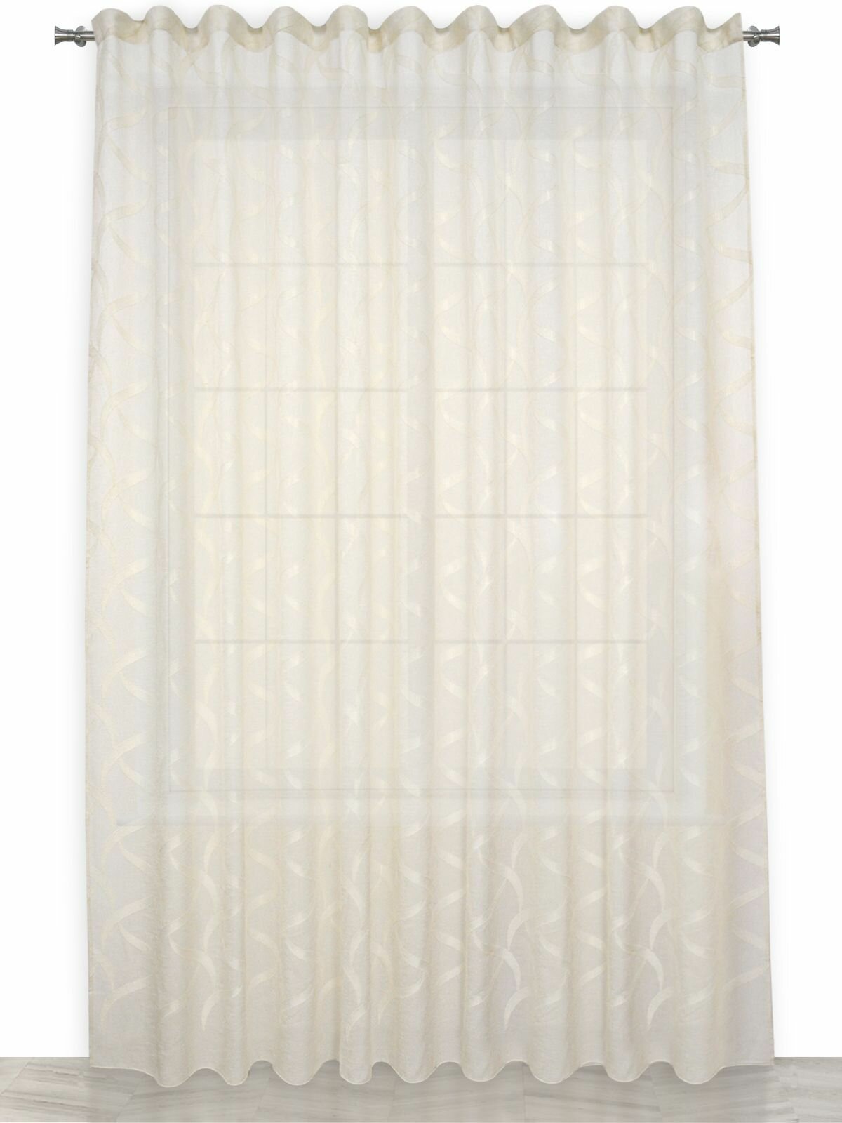 Вуаль "Лён Валенсия" Ш 185 х В 245 см, тюль для комнаты кремовый