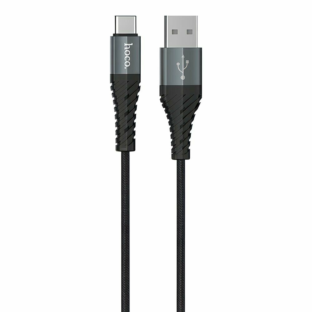 USB кабель HOCO X38 Cool Type-C, 3А, 1м, нейлон (черный)