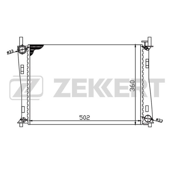 Радиатор охлаждения двигателя Ford Fiesta V 01- Fusion 02- Mazda 2 03- Zekkert арт. mk-1162