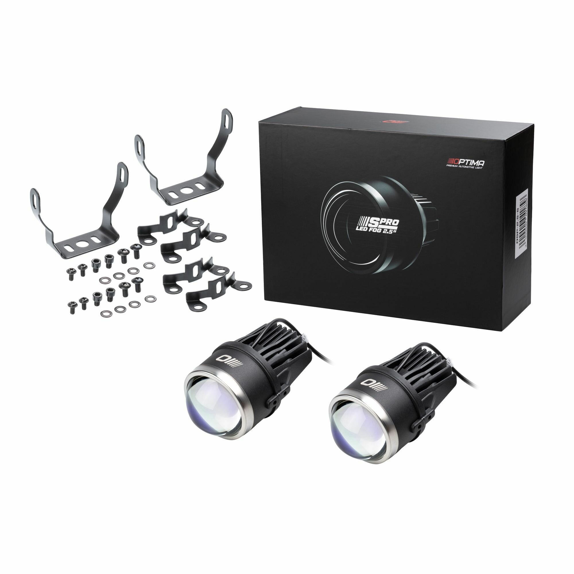 Светодиодные линзы противотуманного света Optima LED FOG Lens S-PRO 2,5", 5500K, Комплект 2 шт.