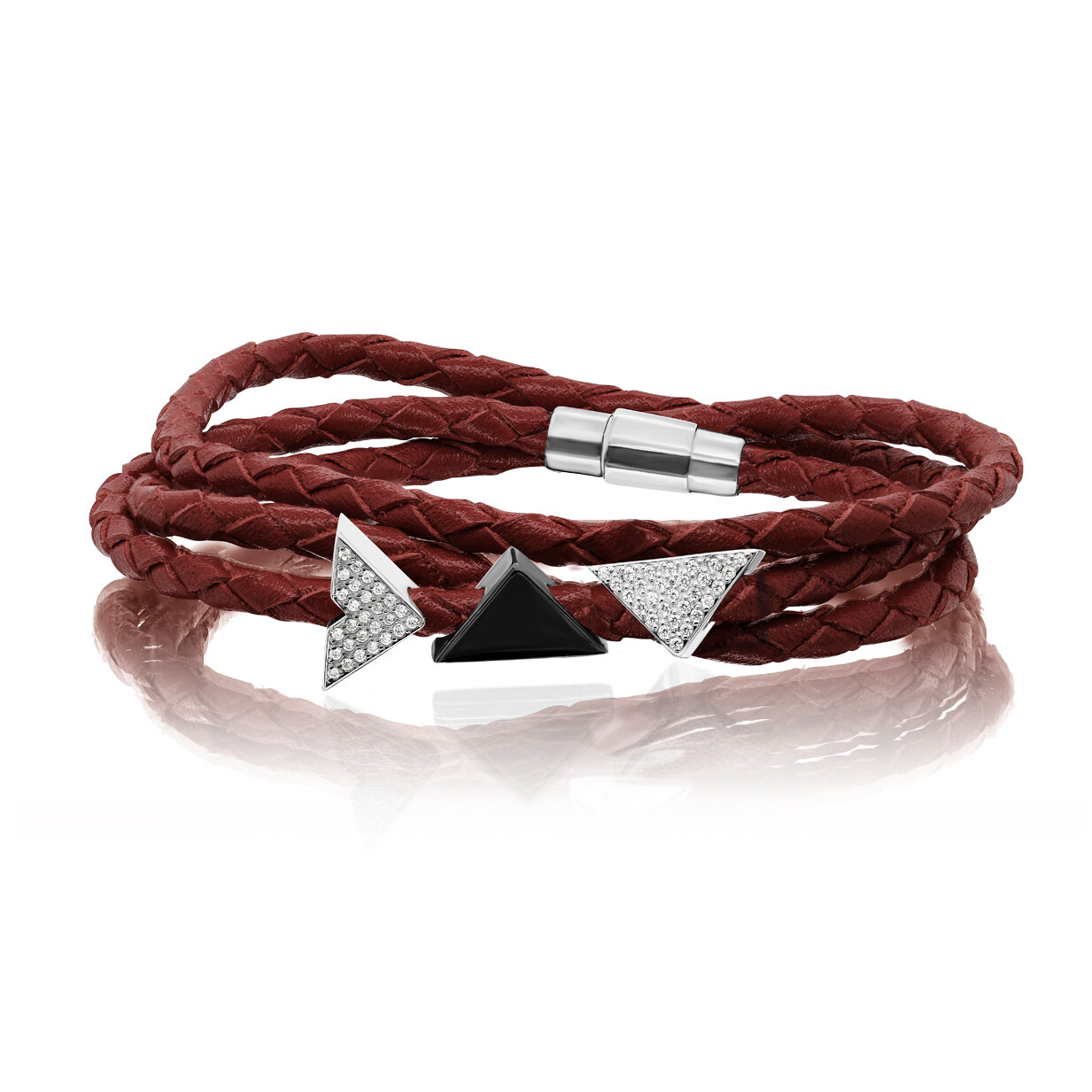 Браслет-цепочка, серебро, 925 проба, родирование, фианит