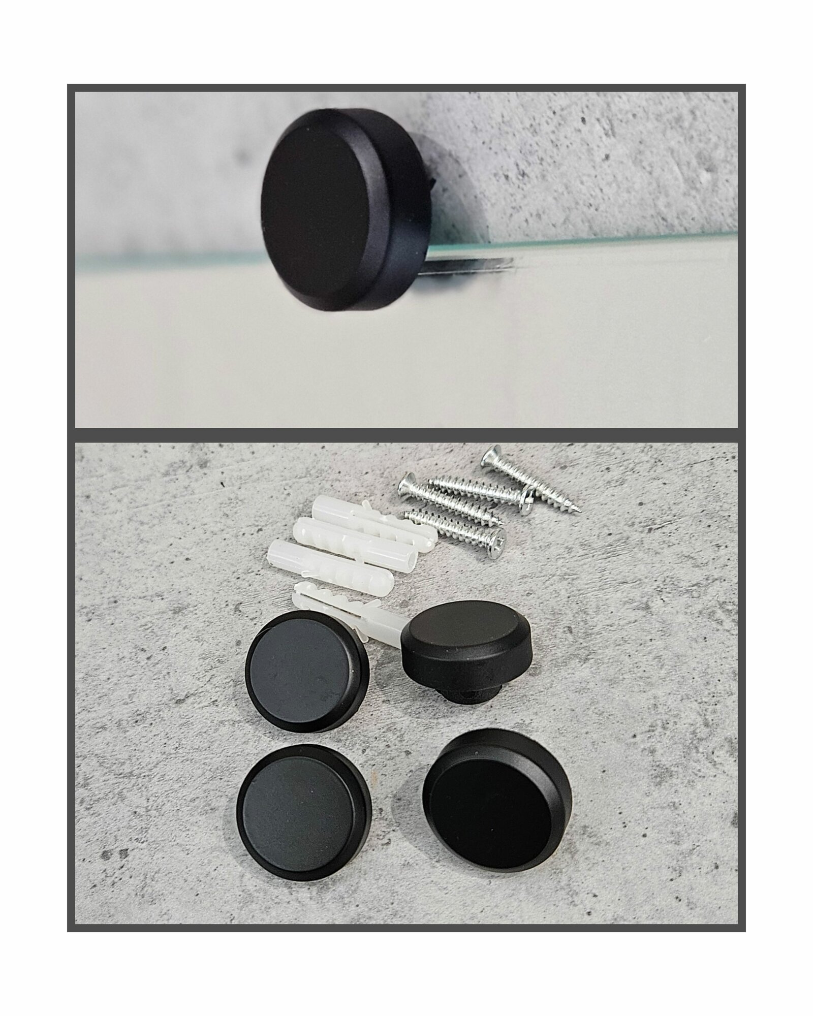 Крепление для зеркала к стене D25mm, зеркалодержатель, черный настенный держатель диаметр 25 мм