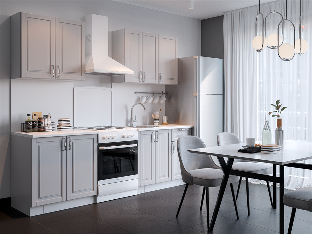 Элана Кухонный гарнитур милана №5 серая Серый