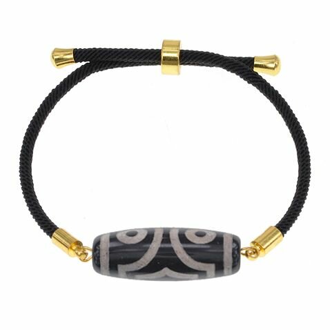 Буддийский браслет с Тибетской бусиной Дзи 3 глаза, натуральный камень Агат, мужской и женский амулет от сглаза и порчи, талисман на удачу