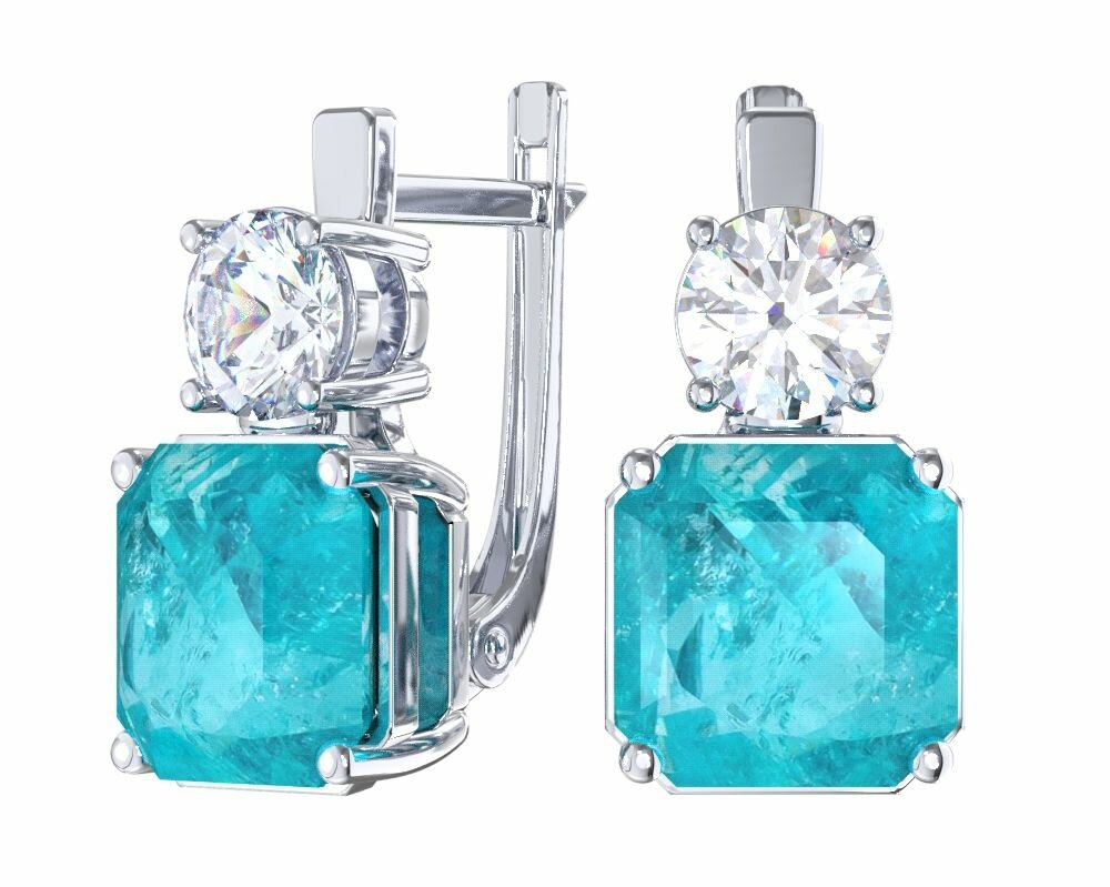 Серьги Tosya, серебро, 925 проба, горный хрусталь синтетический