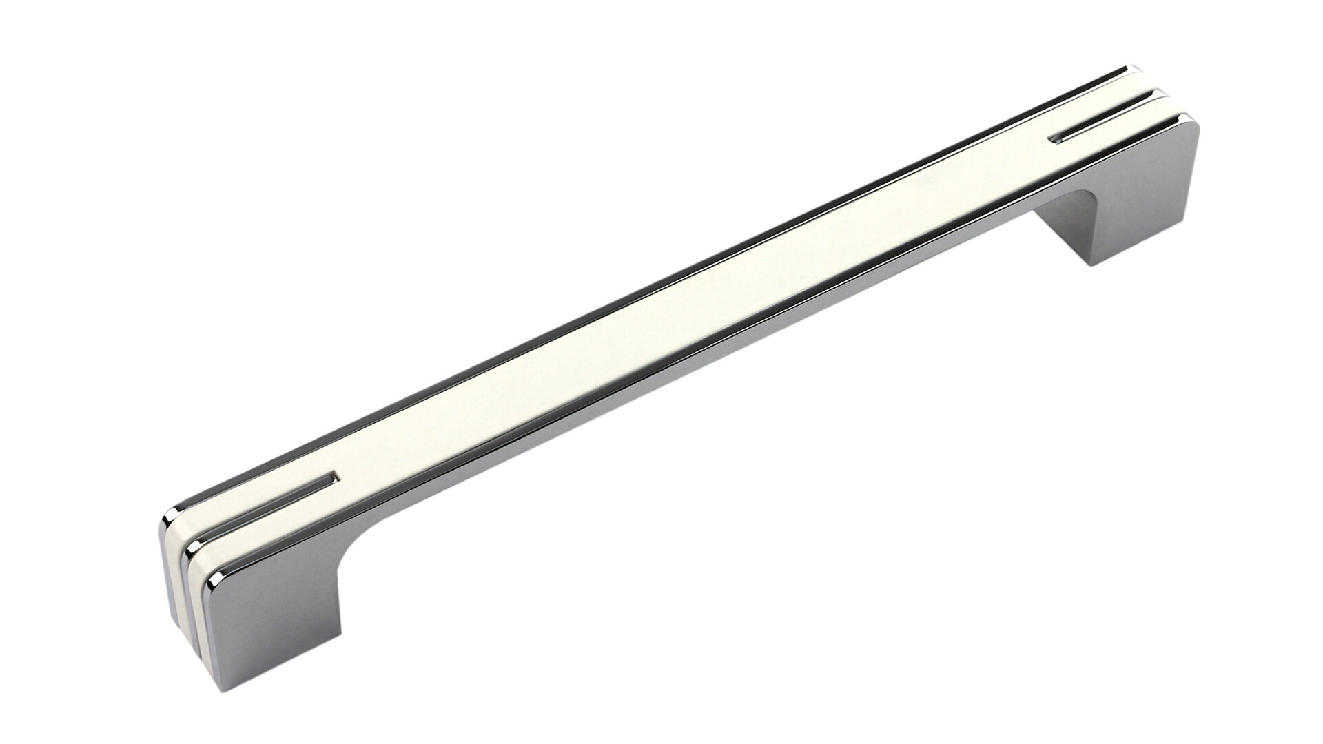 Мебельная ручка MONOHROME RS267CP/W.4/160, хром полированный, w - белый