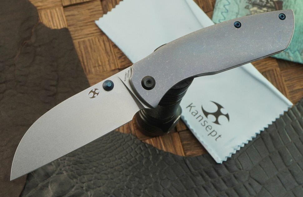 Складной нож Kansept Knives Convict, сталь CPM S35VN, рукоять синий титан
