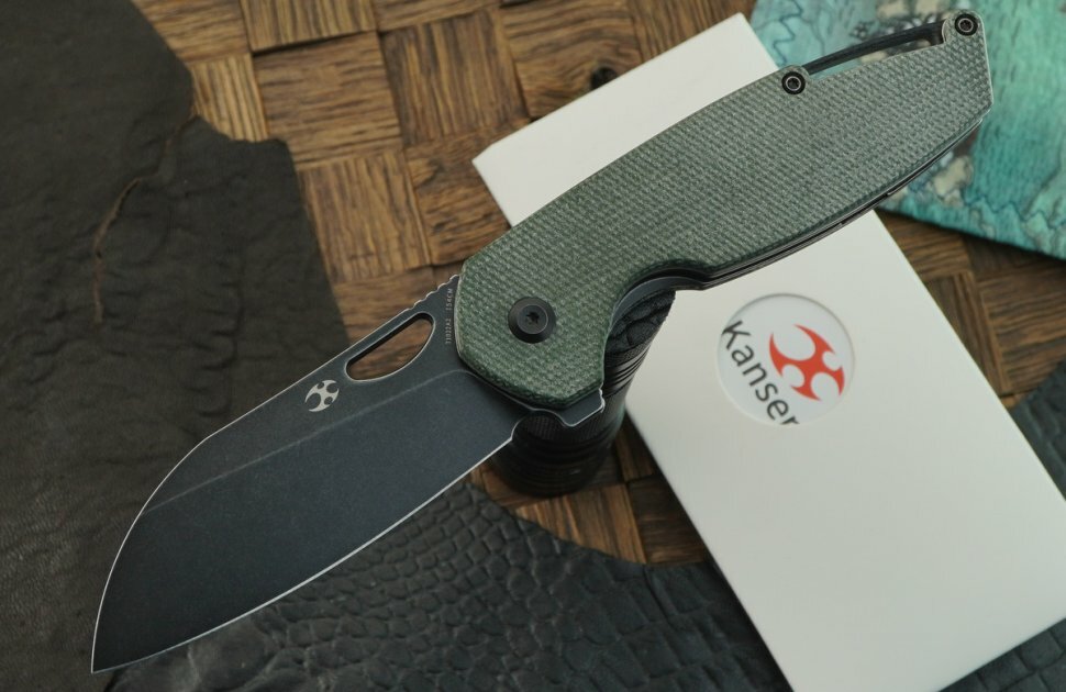 Складной нож Kansept Knives Model 6, сталь 154CM, рукоять зеленая микарта