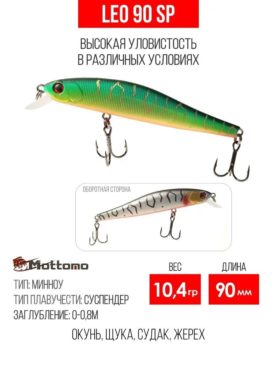 Воблер для рыбалки Mottomo Leo 90SP 10,4g приманка на щуку, сома