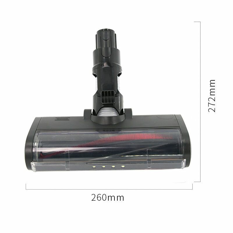 Турбощётка для пылесоса Xiaomi Dreame G10 V11 V10 V12 T30 с широкими контактами. Черная. Насадка с LED подсветкой с щетинками на валике. Щетка для ковров, ковровых покрытий, ламината, паркета, плитки