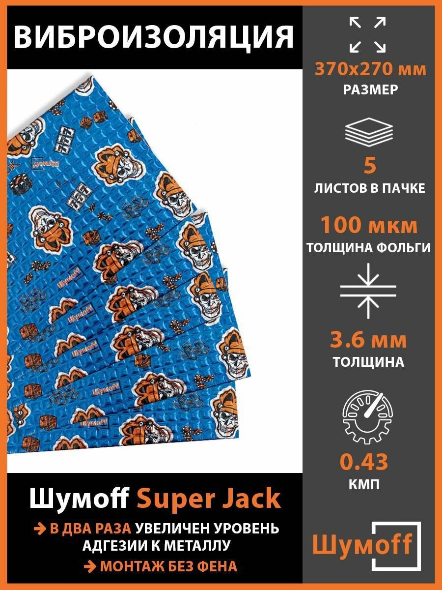 Плеяда Вибропоглощение Super Jack (5 листов)