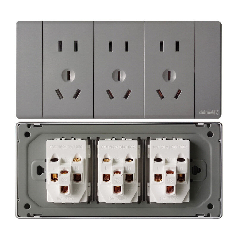 Скрытая розетка Jinmai, серый/белый/золотой 118, 3-позиционная розетка с 5 отверстиями, бытовая высокопроизводительная