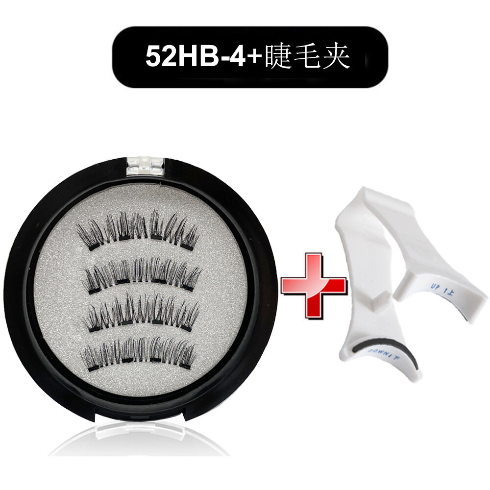 Магнитные накладные ресницы, без клея, 52HB-4, с набором для завивки