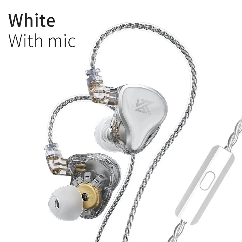 KZ ZAS silver with mic, 7BA+1DD наушники
