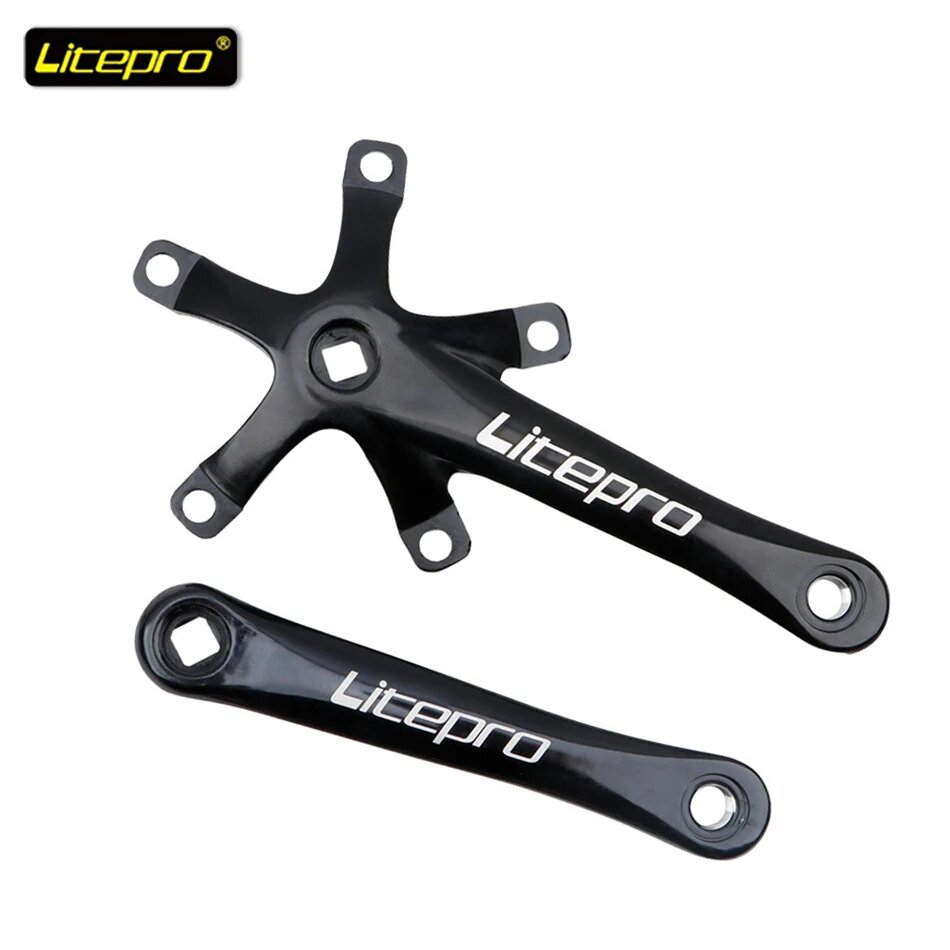 Litepro алюминиевые шатуны для BMX 48/50/52/54/56/58T Черный, Only Crank, Black Crank