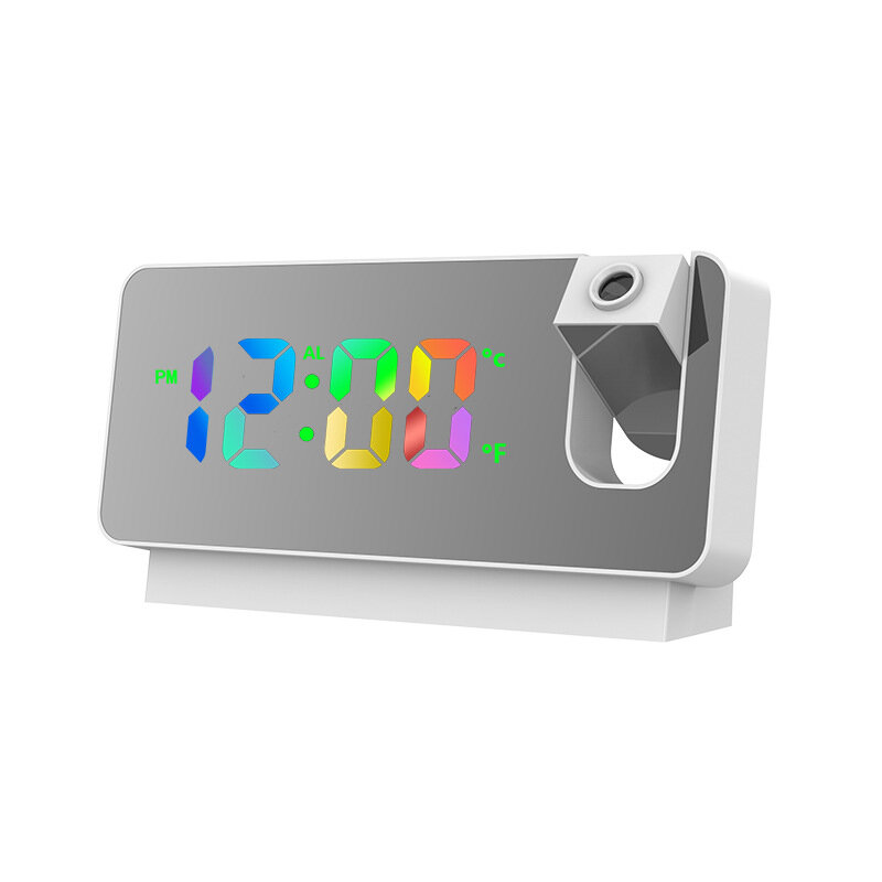 Электронные часы для студентов, популярные у студентов за границей, с большим LED-экраном, зеркальным дизайном, функцией ночного освещения, проекцией температуры и влажности, компактный будильник.